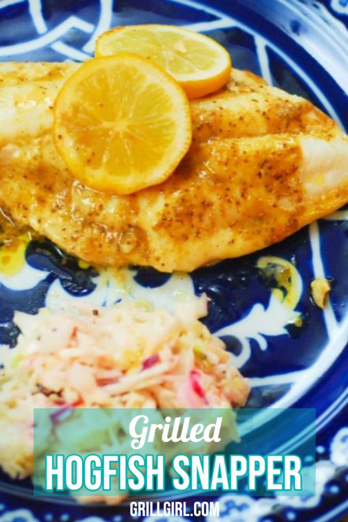 Grilled Hogfish Snapper with Old Bay Compound Butter - Grill Girl