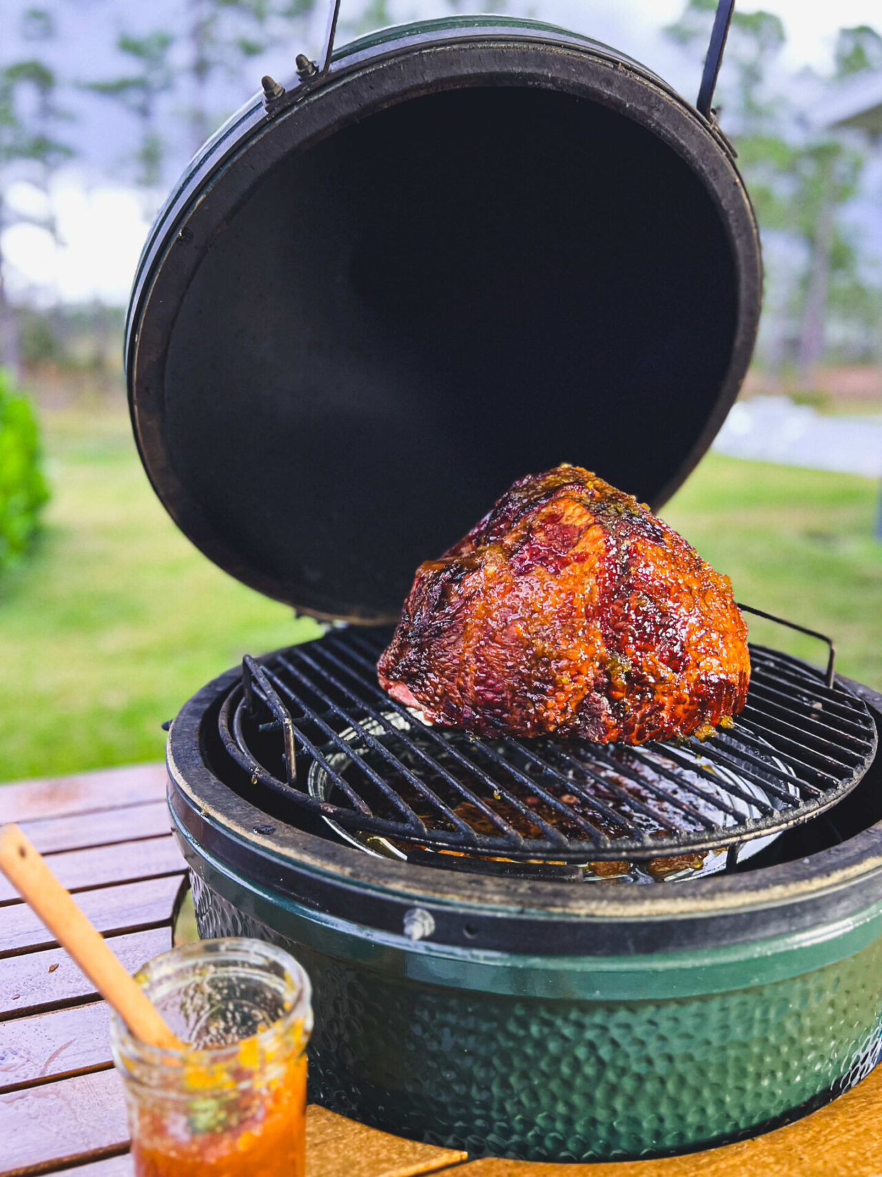 Delicious Double Smoked Ham on the Big Green Egg | GrillGirl
